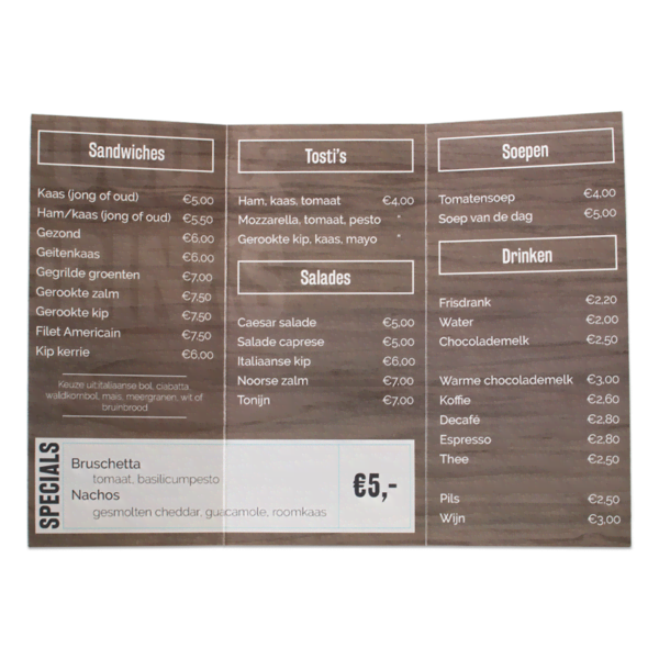 Menukaarten maken | Ontwerp je eigen menukaart met tekst en en foto’s!